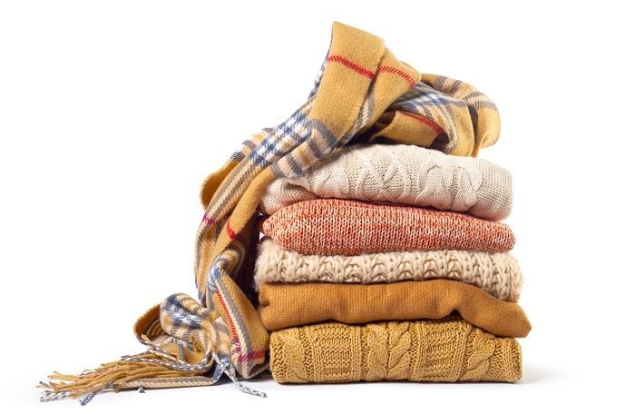 pile of winter clothes