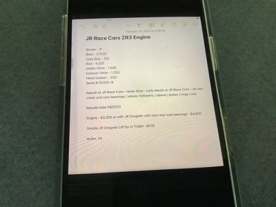 JR Race Car ZR3 Engine for Sale in BUTLER, PA | RacingJunk