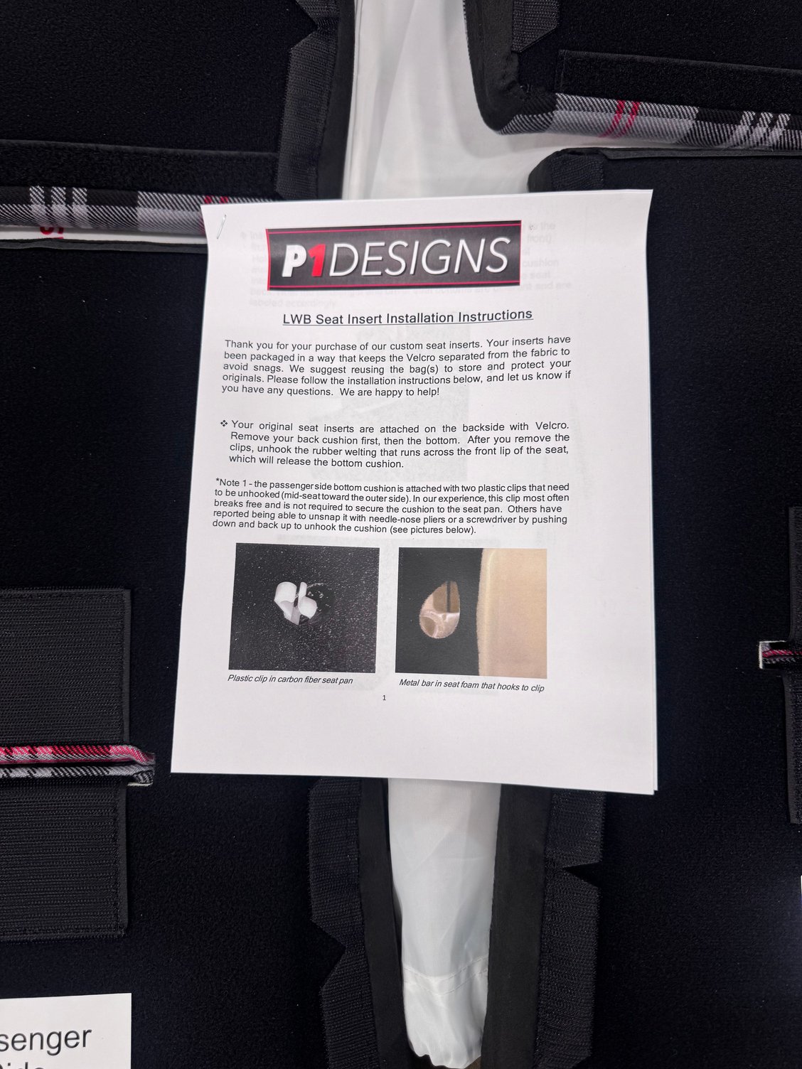 FS: P1 Designs LWBS inserts - Rennlist - Porsche Discussion Forums