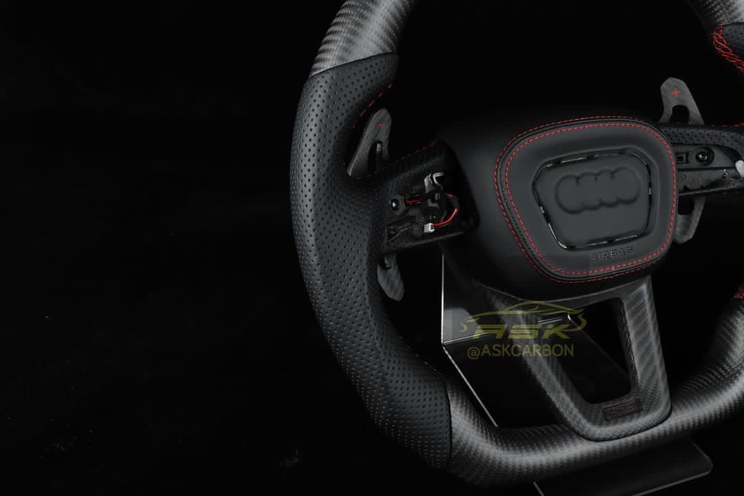 Custom B9.5 S5 Flat Bottom Steering Wheel w/ Carbon Fiber Paddles by ...