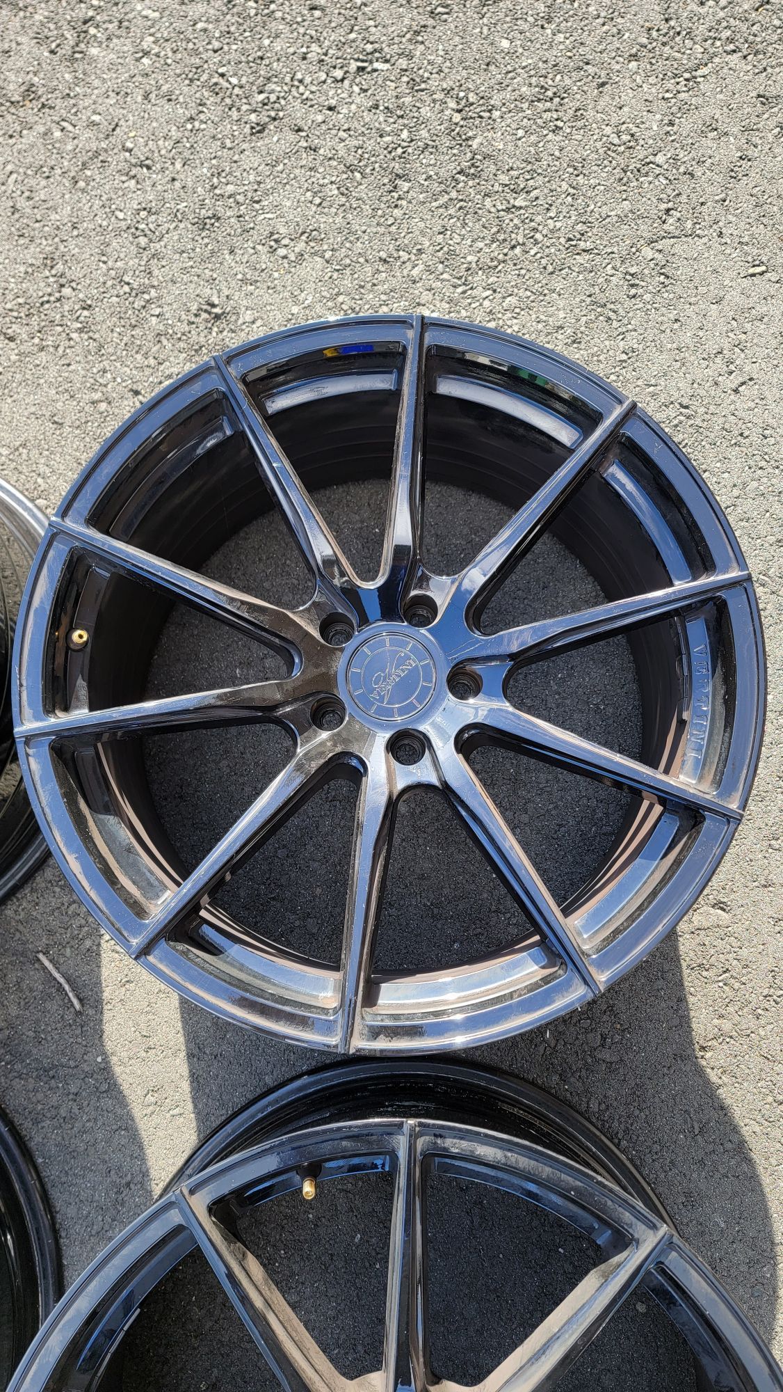 4x Vertini RF1.1 Black Gloss Rims 19x9.5 +24 - will fit over stock Audi ...