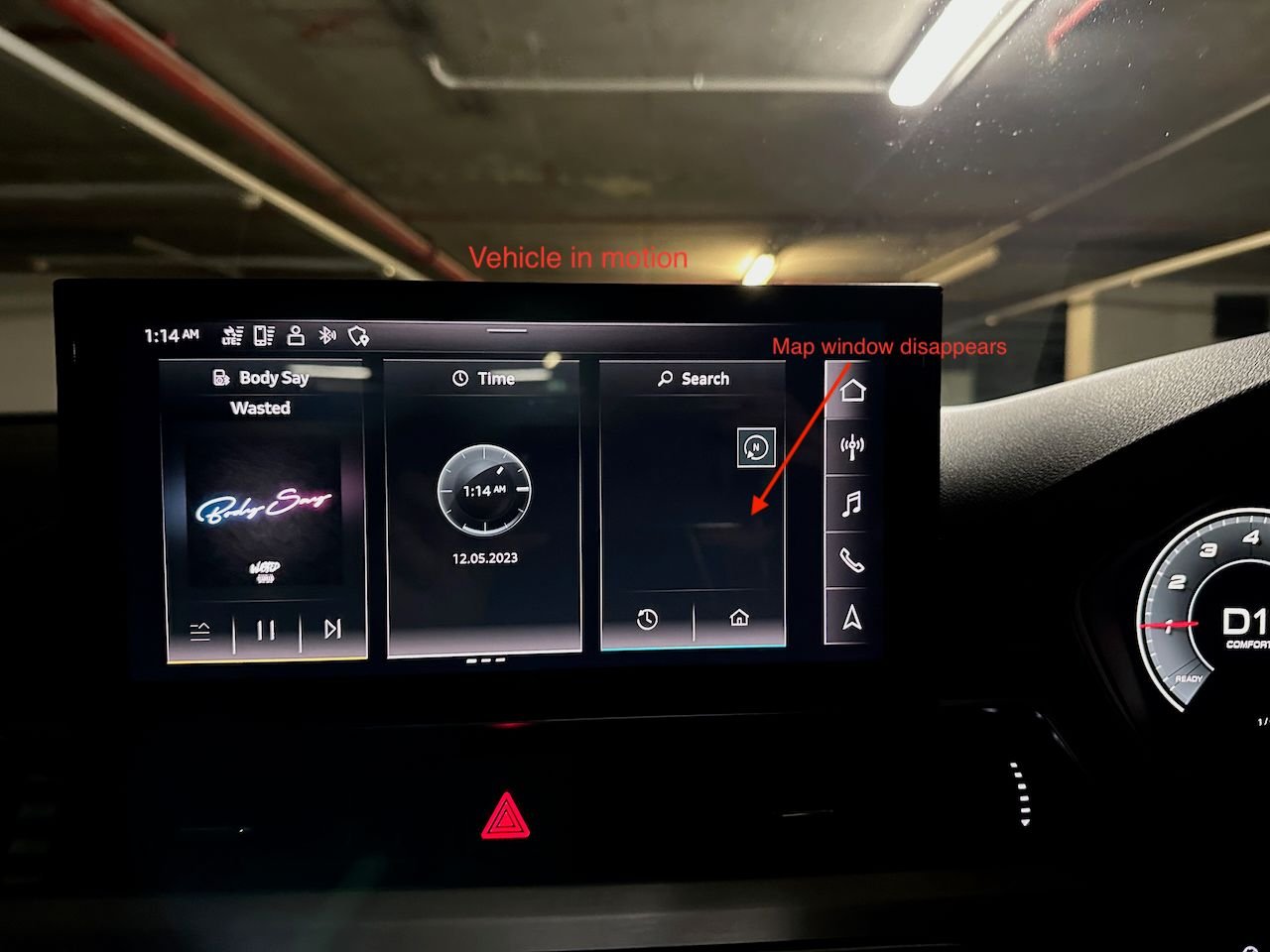 AU: 2021 Audi A5 MMI Navigation Disappears when car accelerates ...