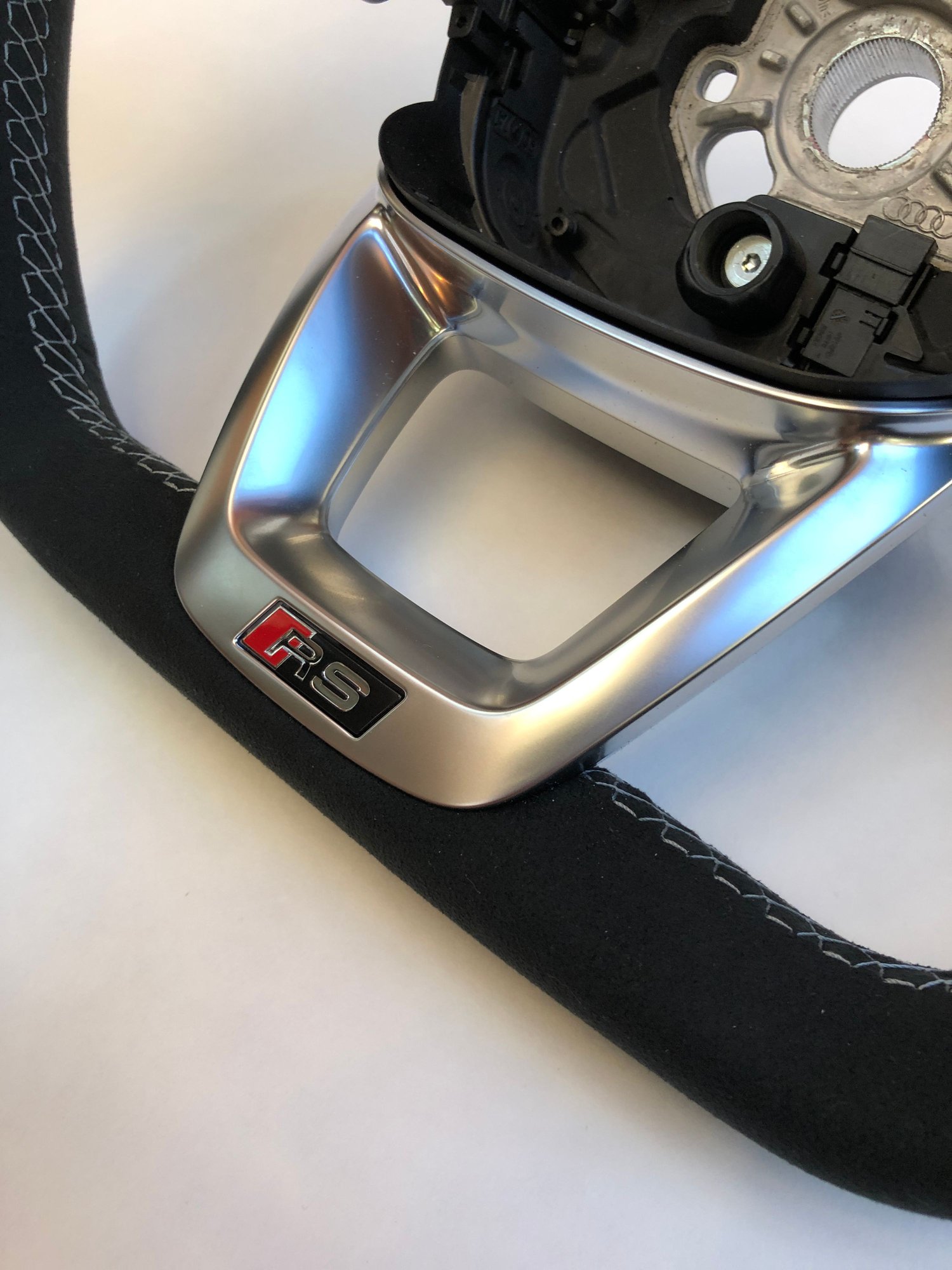 Brand New Flat Bottom Alcantara RSQ8 Steering Wheel - AudiWorld Forums