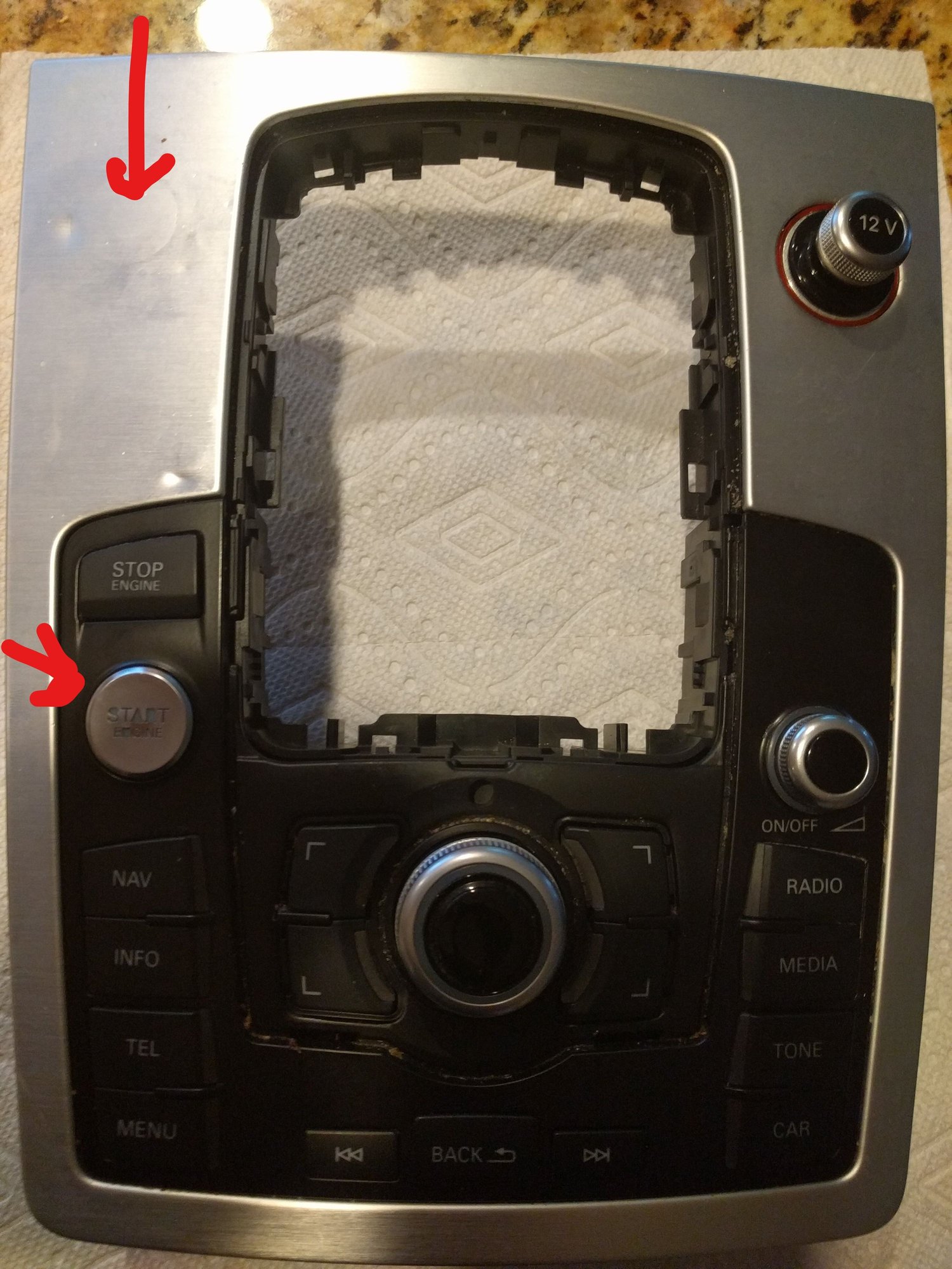 changing start button and silver surrond - AudiWorld Forums