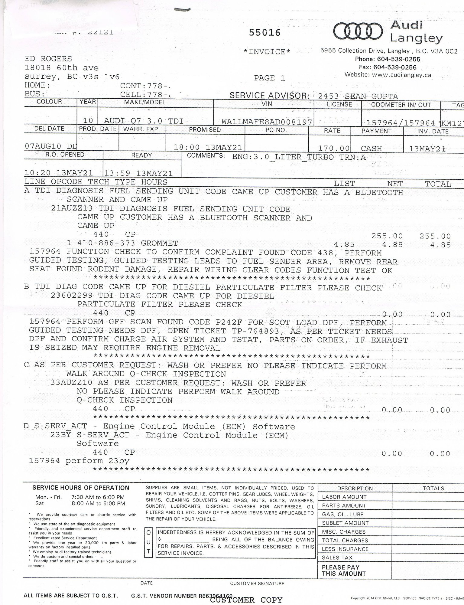 All service records for my 2010 from last 3 years - AudiWorld Forums