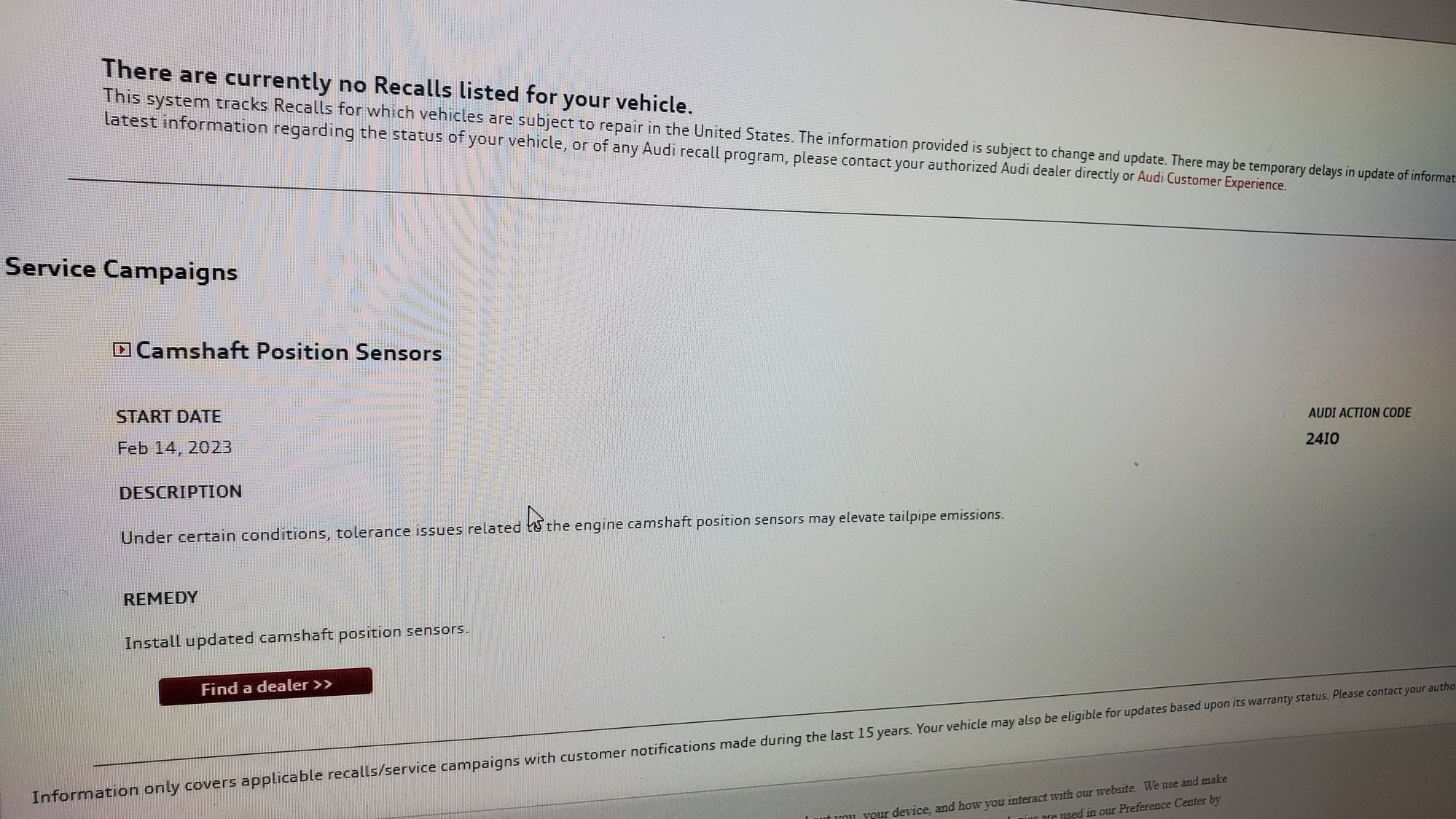 AUDI RECALL 24IO - AudiWorld Forums