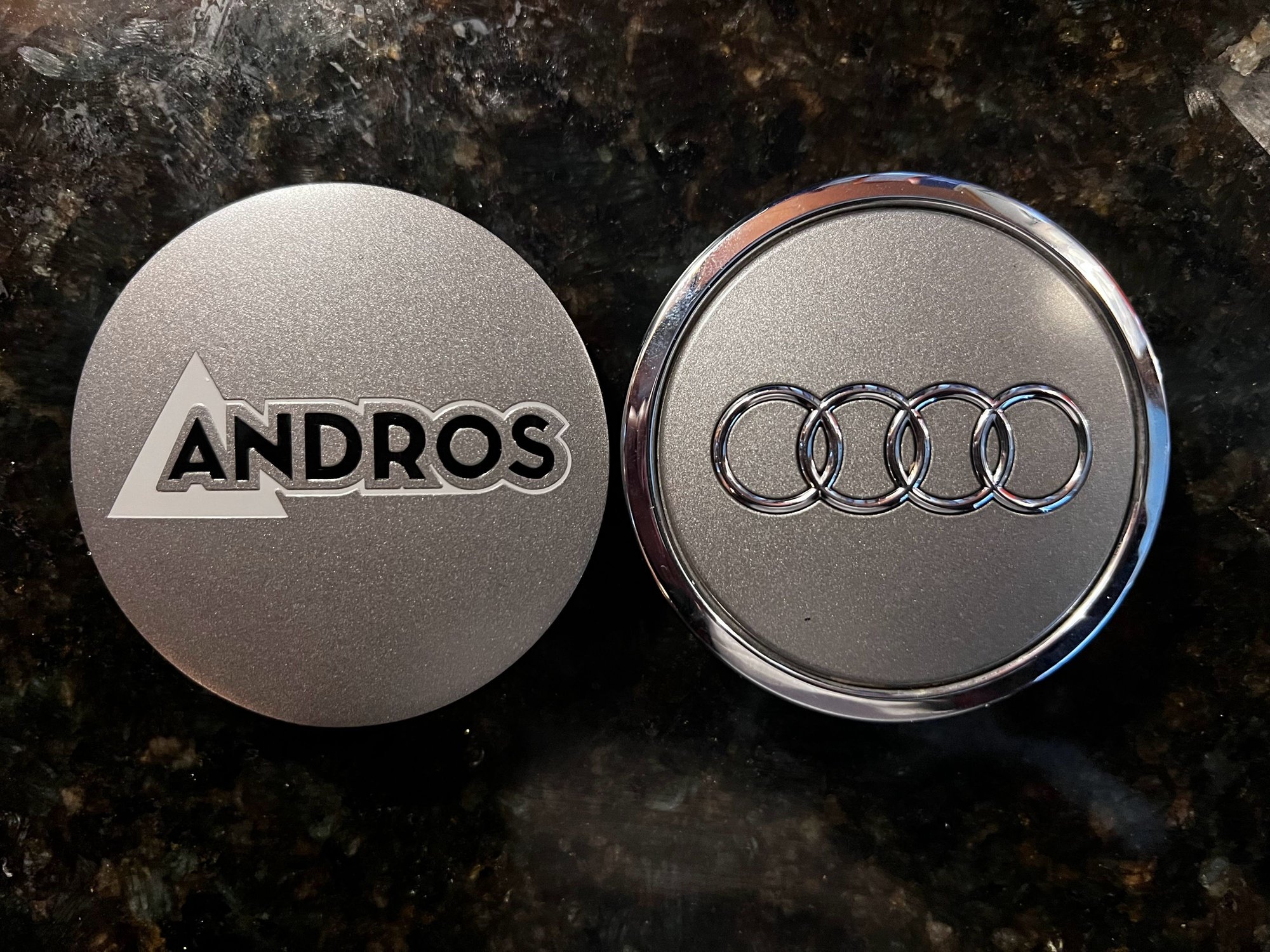 SOLVED: OEM look center caps for Andros R9 Rotor reps - AudiWorld Forums