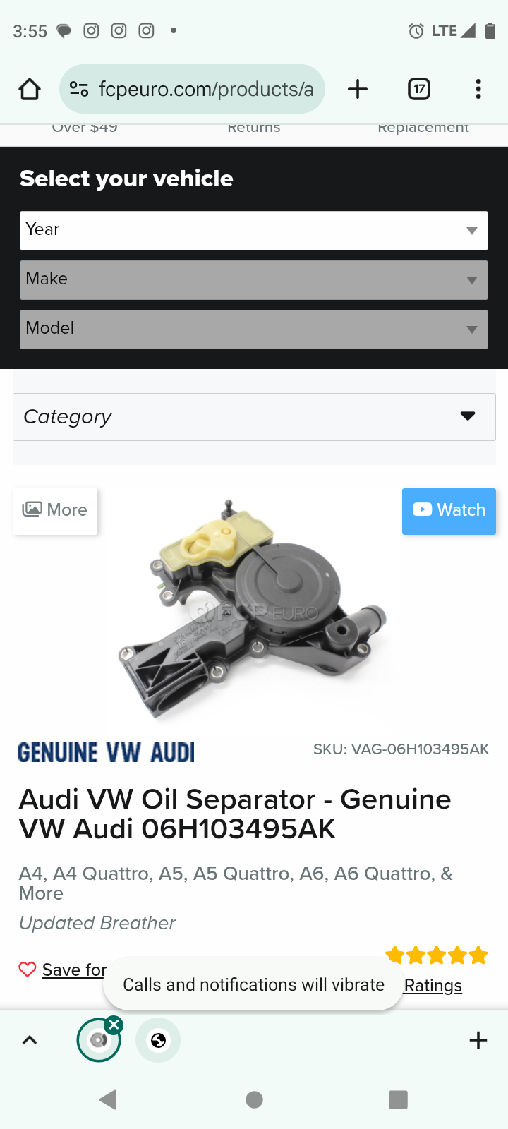 2 different crankcase vent valve(pcv) but the same exact part ? - AudiWorld Forums