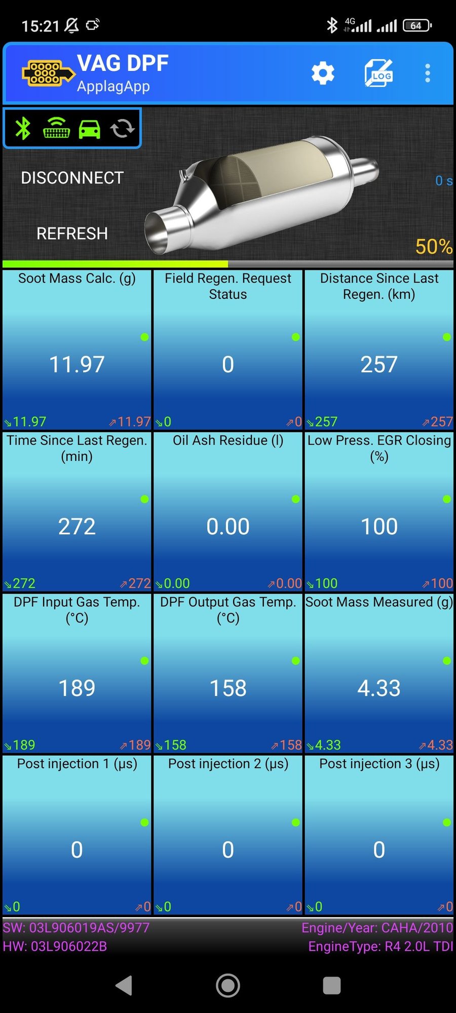 CZ: Accidentally reseted DPF learned values and oil ash volume ...