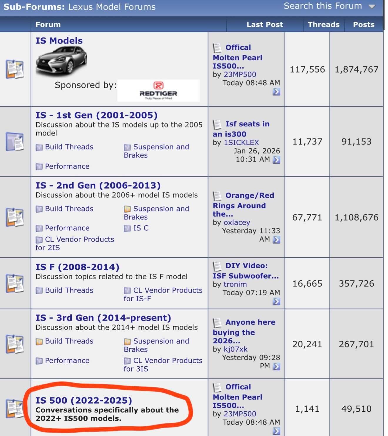 IS 500 forum now elevated! - ClubLexus - Lexus Forum Discussion