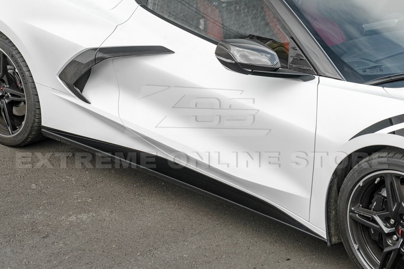 2020-2024 C8 Corvette Carbon Flash Side Skirts Rocker Panels ...