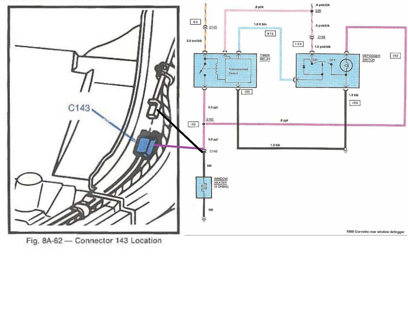 Rear window defrost electrical wire connector - CorvetteForum ...