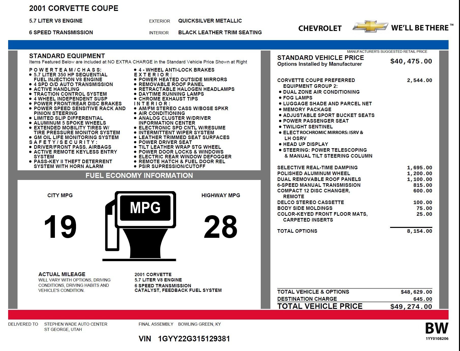 sticker info - CorvetteForum - Chevrolet Corvette Forum Discussion