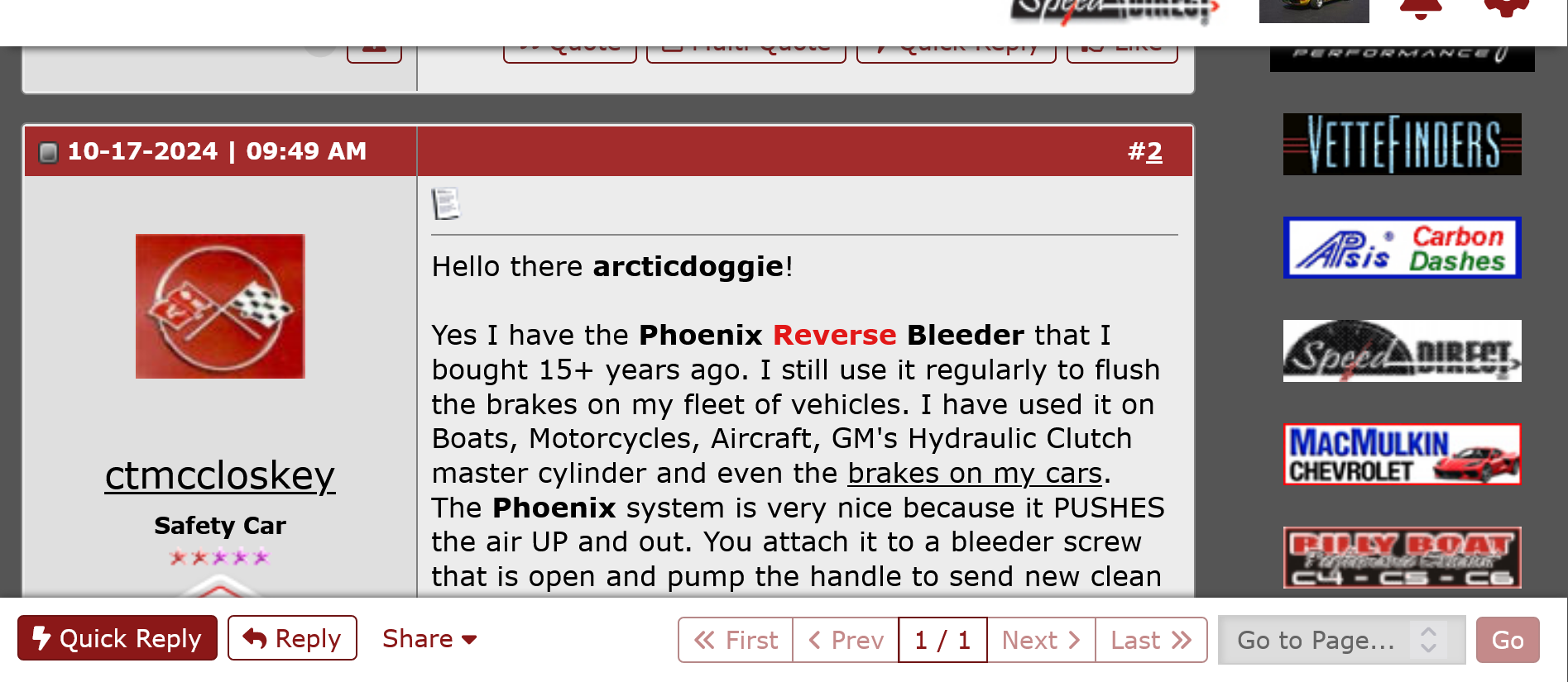 Reverse brake bleeding - CorvetteForum - Chevrolet Corvette Forum Discussion