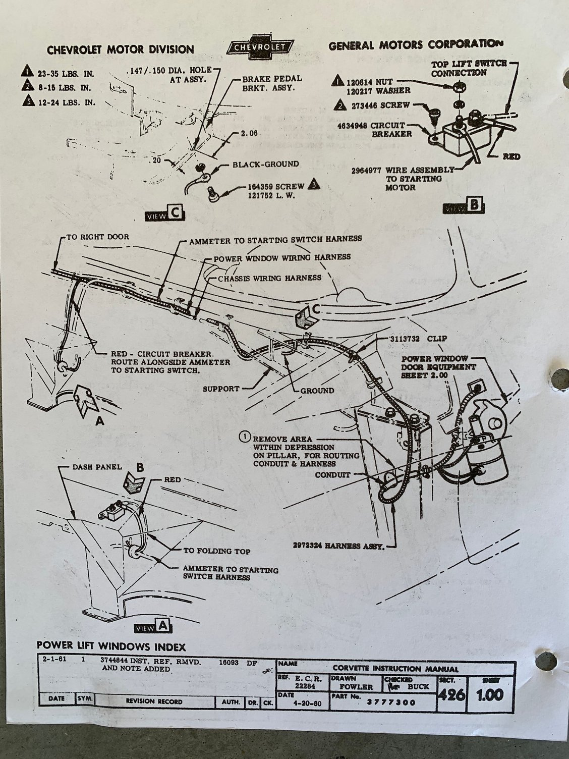 Wiring Diagram for power windows? C-1 Corvette - CorvetteForum ...