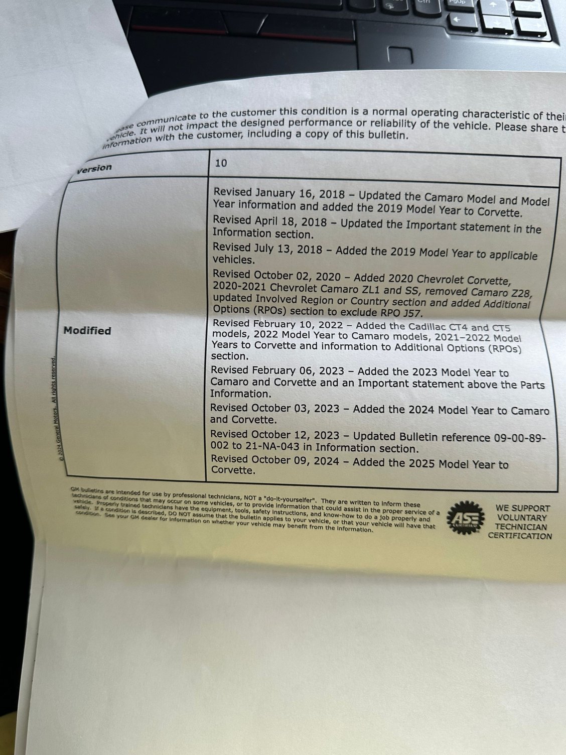 GM Bulletin 17-NA-239 - CorvetteForum - Chevrolet Corvette Forum Discussion