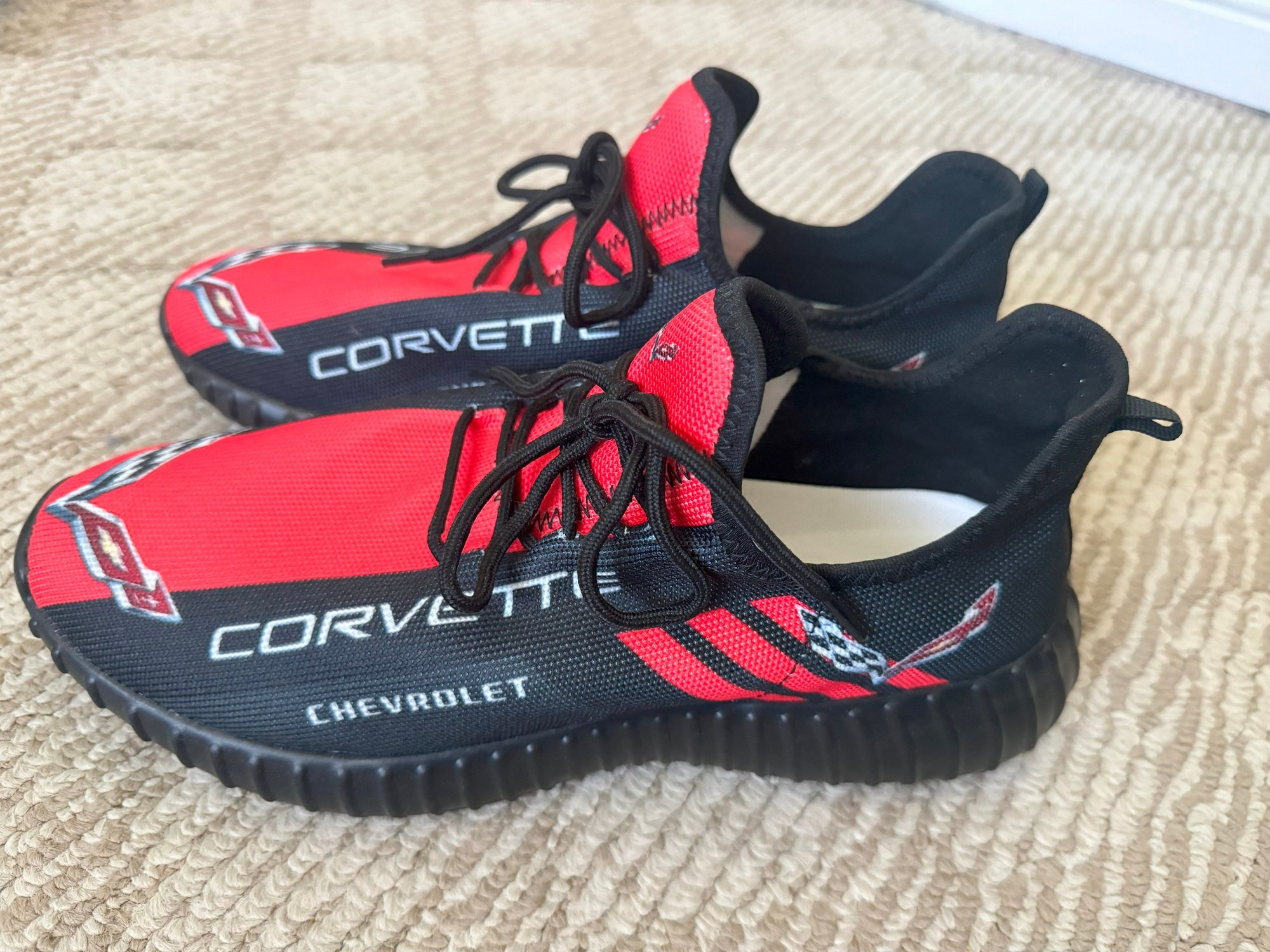 FS (For Sale) NEW Corvette Running Racing Shoes Sneakers Black with Red ...