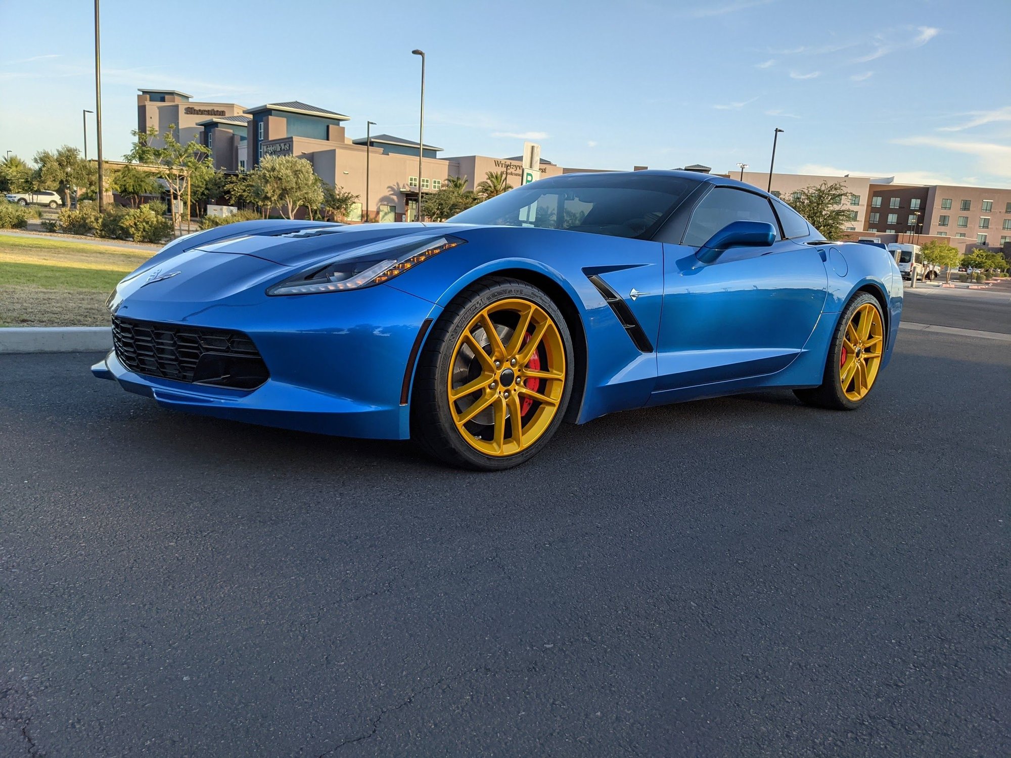 Blue and gold: Because the C7 doesn't look enough like a Hot Wheels toy ...