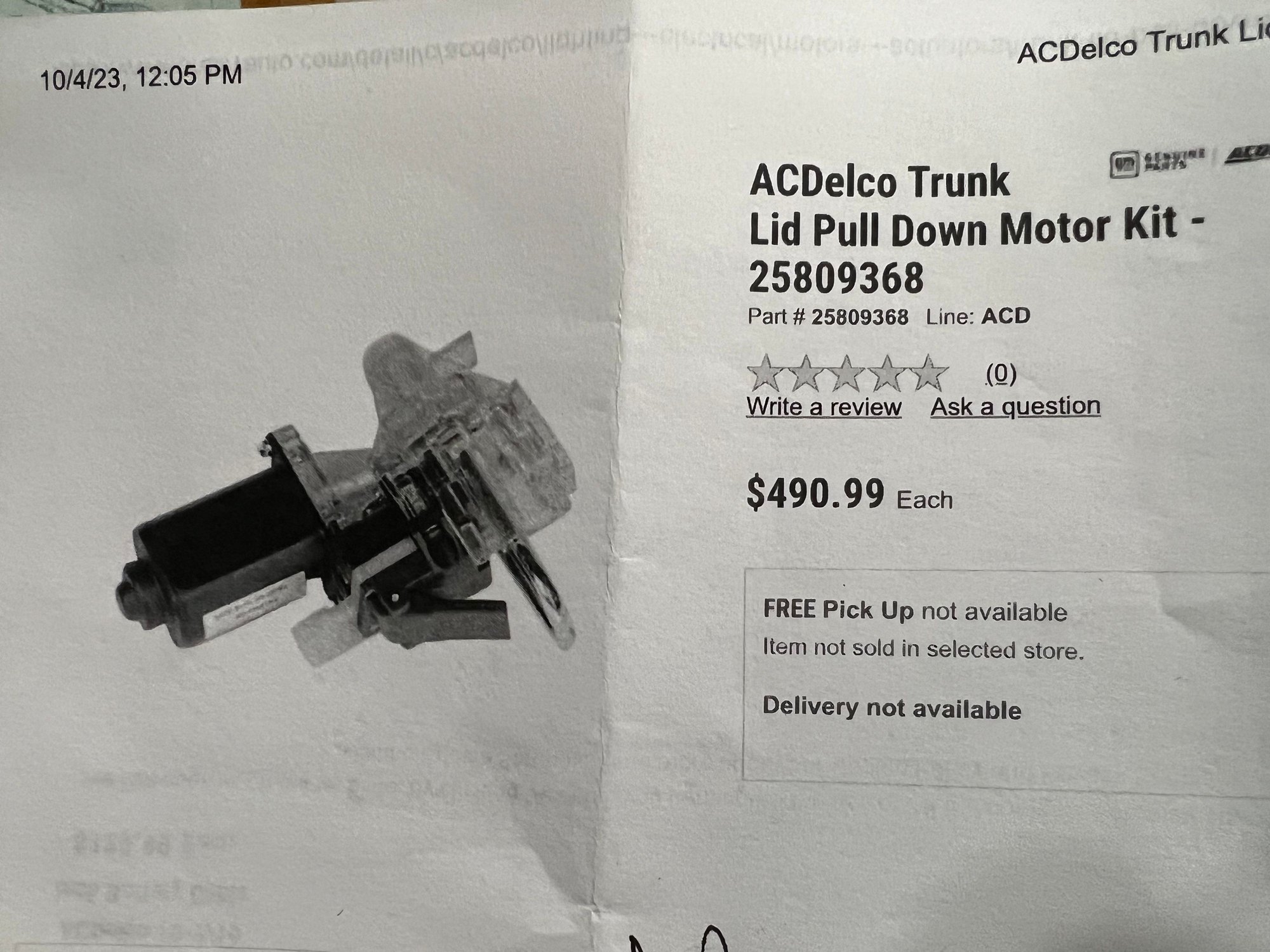 Trunk Lid Pull Down Motor Kit - CorvetteForum - Chevrolet Corvette ...