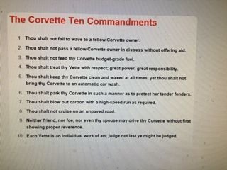 Corvette 10 Commandments - CorvetteForum - Chevrolet Corvette Forum ...