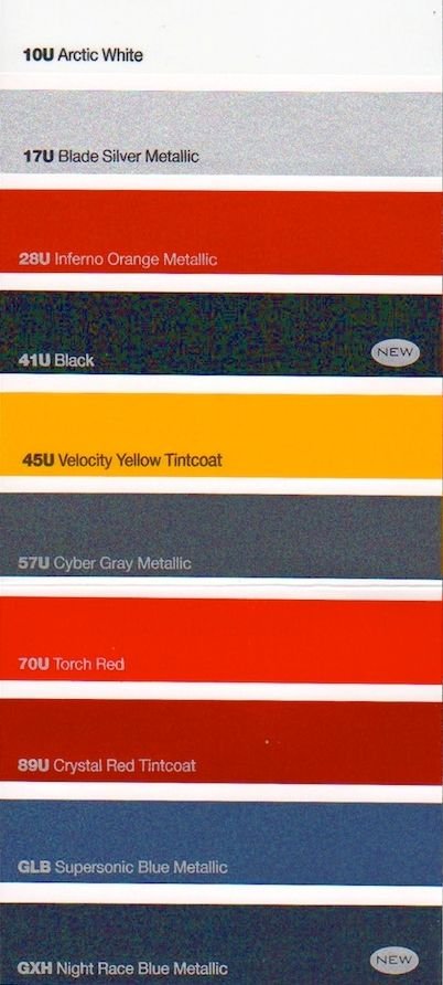 C5 Corvette Color Chart