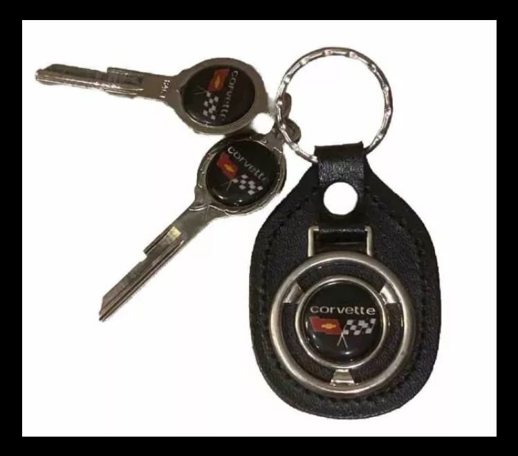 FS (For Sale) New C3 Premium Leather Key Chain w/2 blank keys (EMBLEMS ...