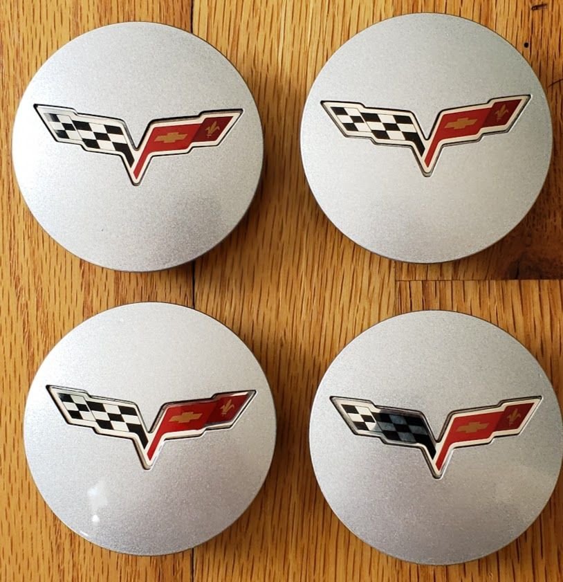 FS (For Sale) C6 Corvette 2008-2013 GM Silver Center Caps With Crossed ...