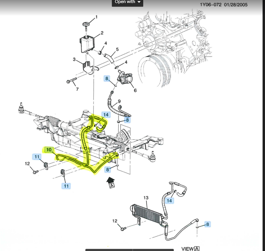 2007 c6 power steering high pressure hose leak - CorvetteForum ...