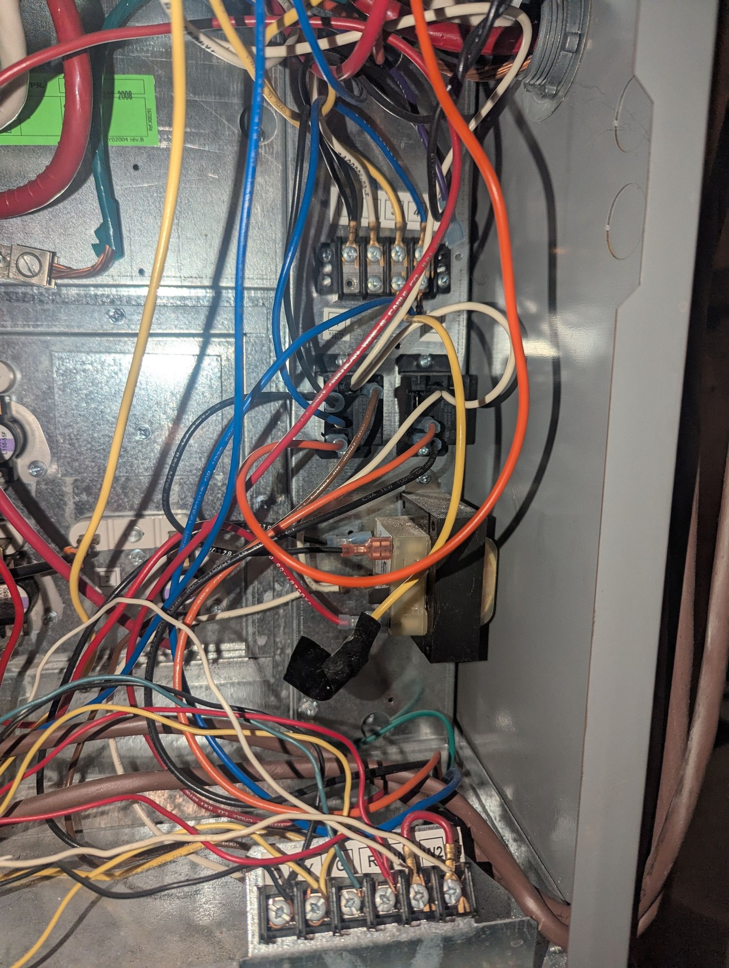 Limit switch burned on electric air handler, can't find exmpl of this ...