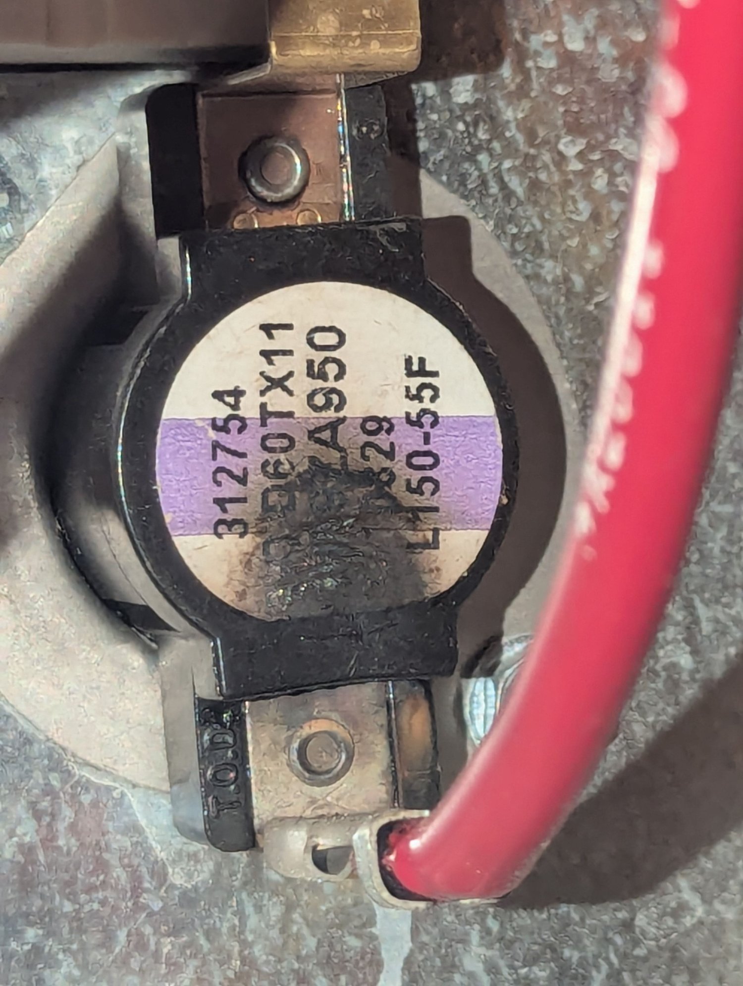 Limit switch burned on electric air handler, can't find exmpl of this ...