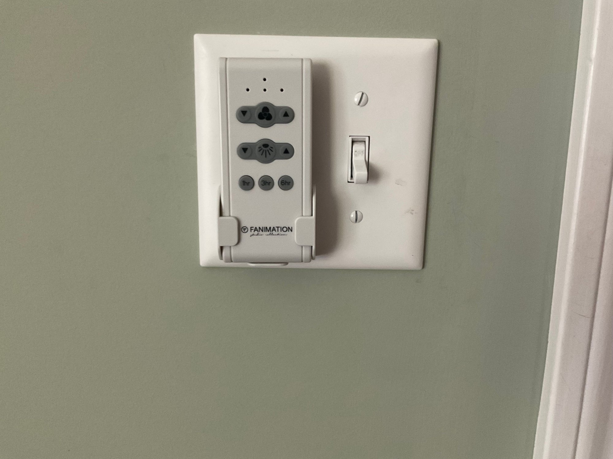 Surface mounted wall remote to control fan portion of ceiling fan/light ...