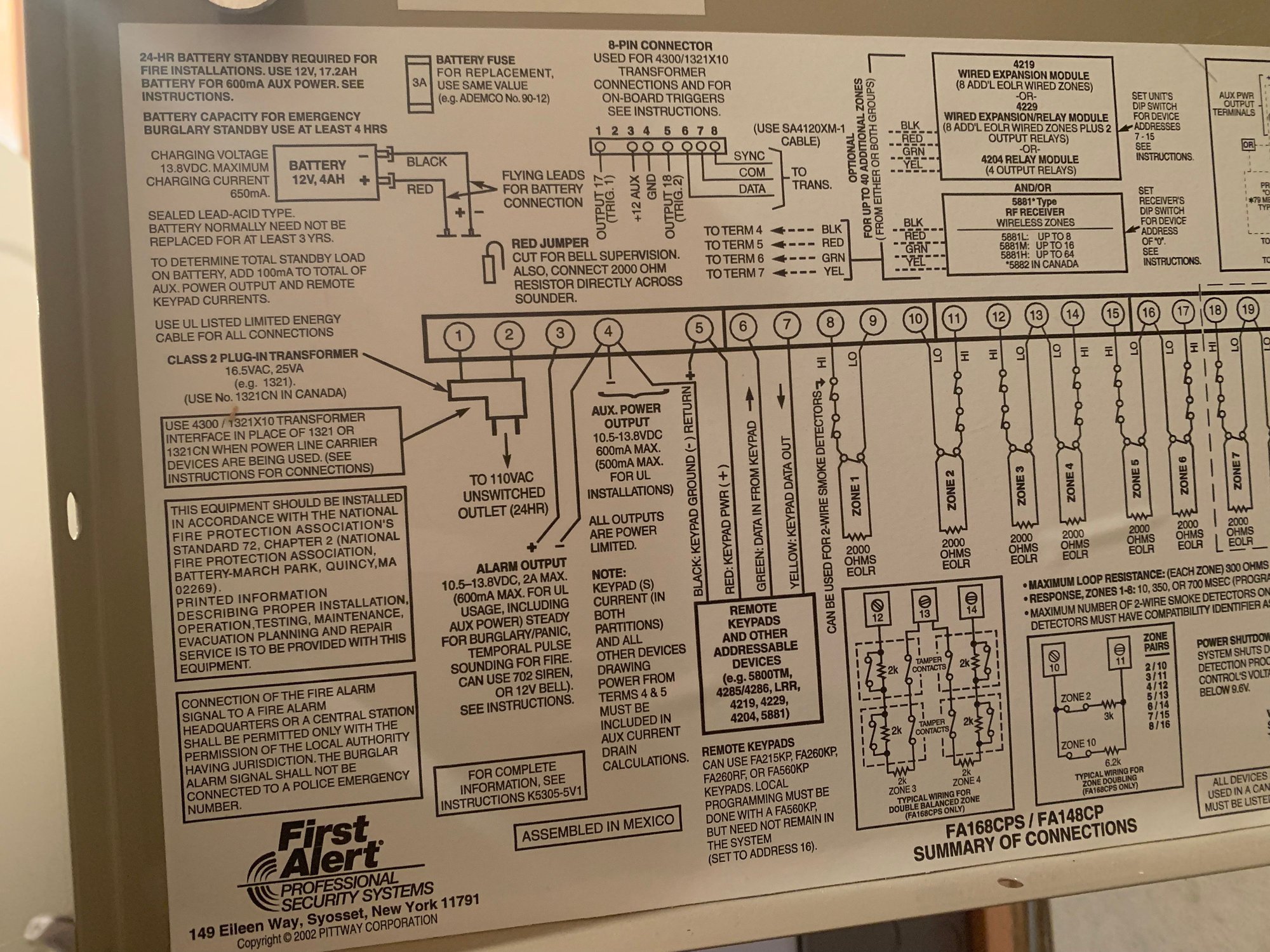 Fire alarm system, no codes, no working keypad - DoItYourself.com Community Forums
