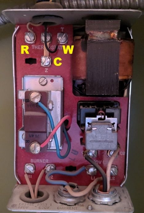 Adding "C" wire to 2-wire thermostat on boiler - DoItYourself.com ...