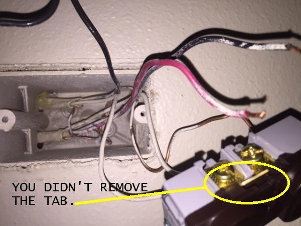 power at switch and outlet, but lights won't turn off with switch ...
