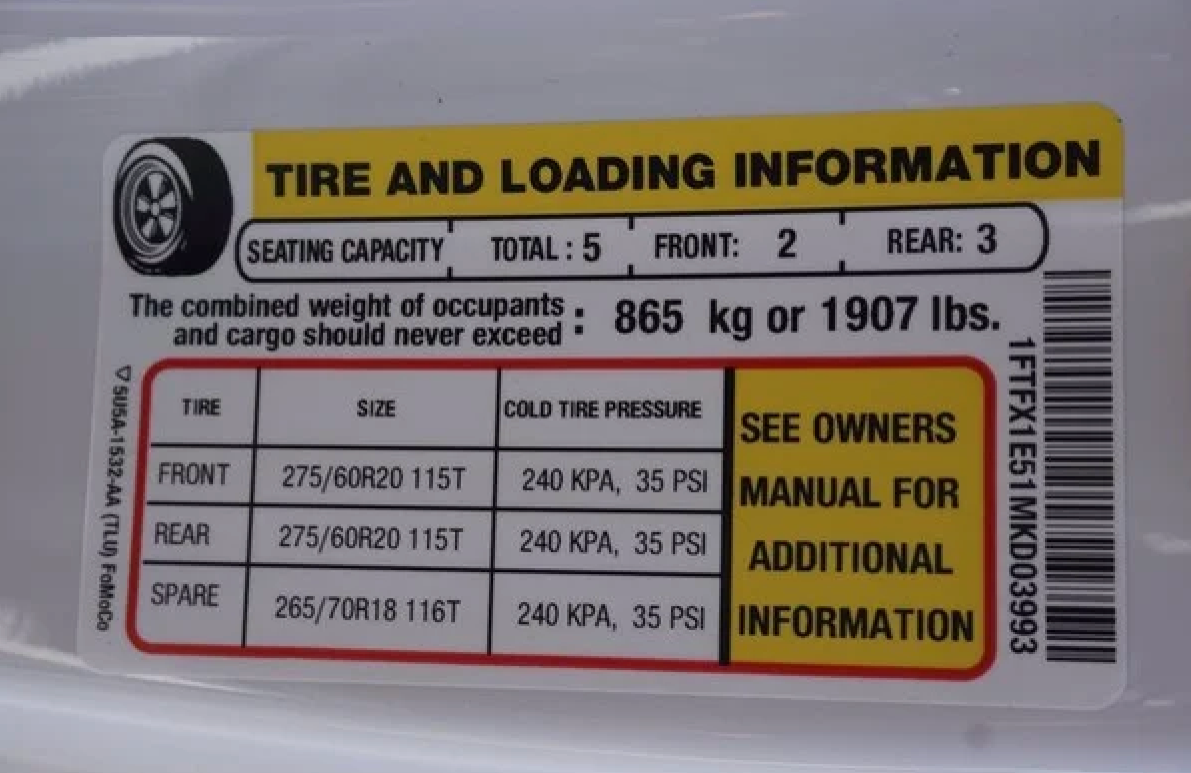 Photos of 2021 XLT Payload Stickers! - Page 2 - Ford F150 Forum ...