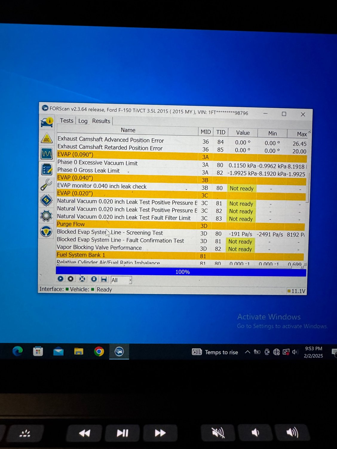 EVAP Monitor Not ready- 2015 F150 Ecoboost 3.5L V6 - Ford F150 Forum ...