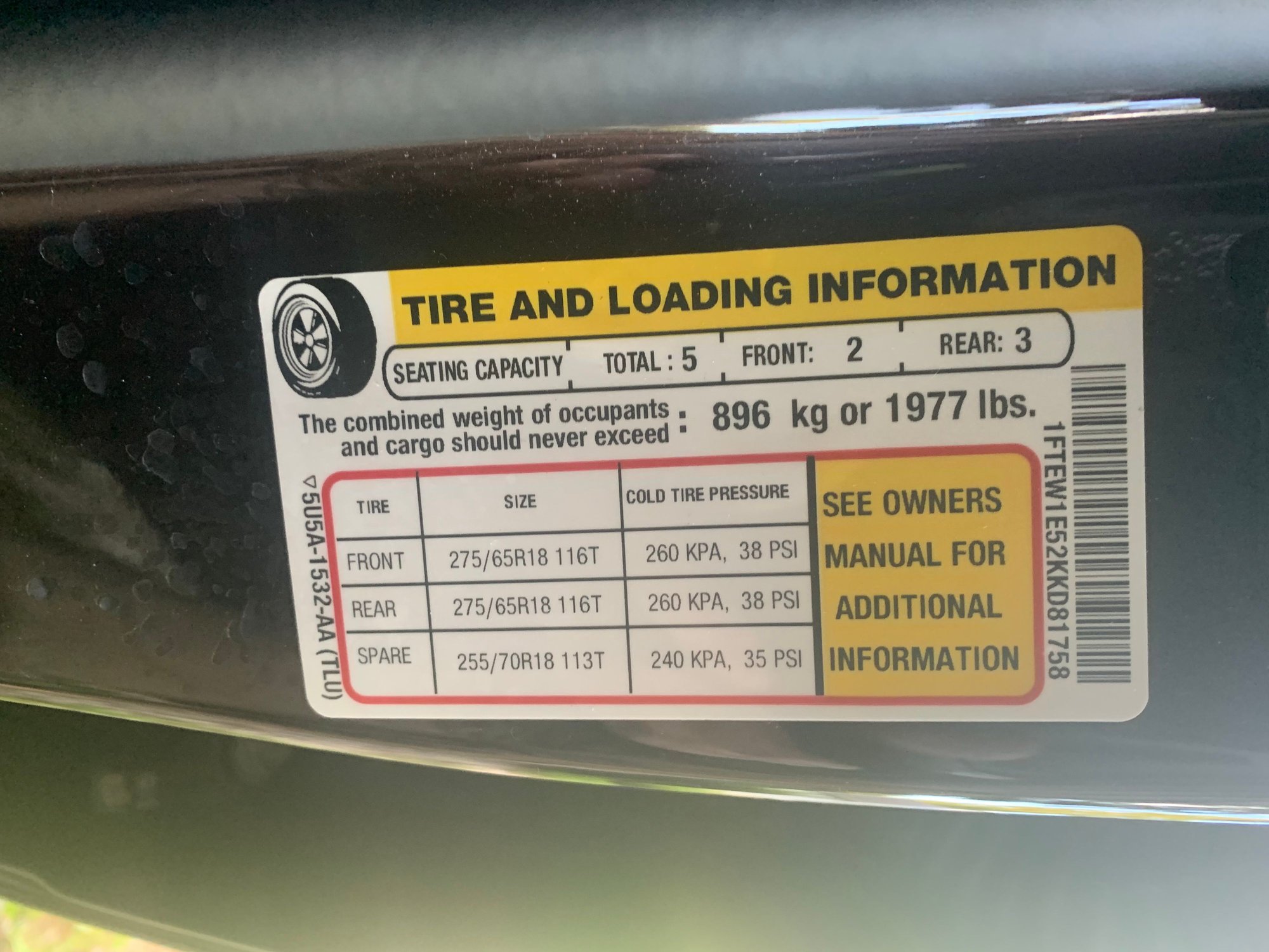 Tire pressure placard - Page 3 - Ford F150 Forum - Community of Ford ...