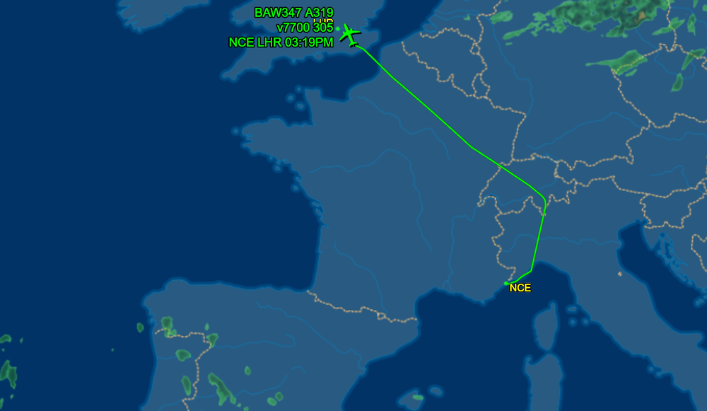 Odd flight path for BA347 - FlyerTalk Forums