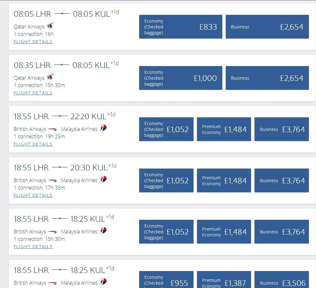 No direct MH flights on ba.com? - FlyerTalk Forums