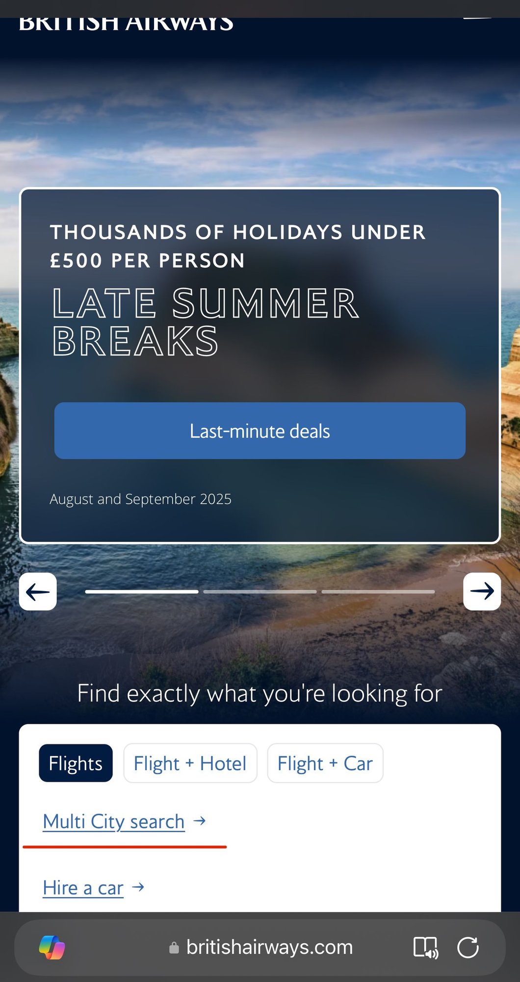 FAQ : where is the Multi City / Open Jaw booking function on the BA ...