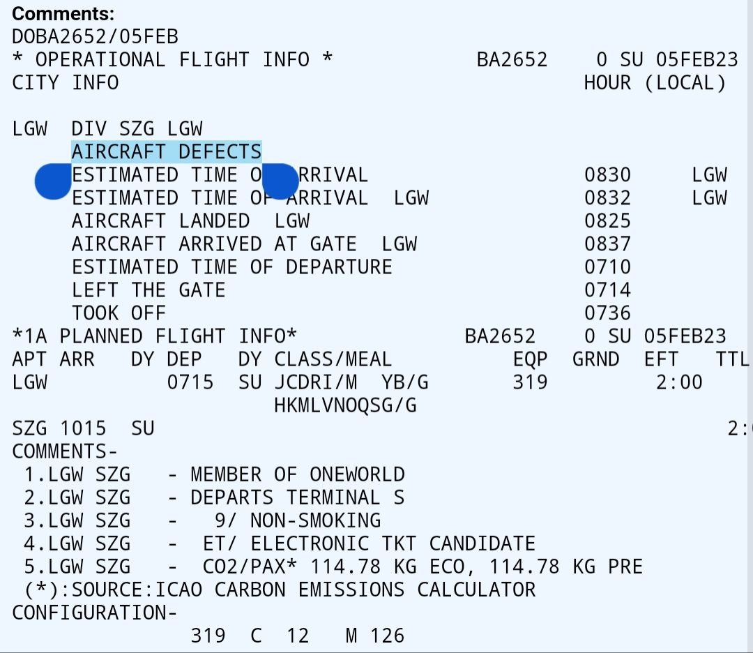 5 Feb : BA2652 LGW- SZG returned to LGW - FlyerTalk Forums