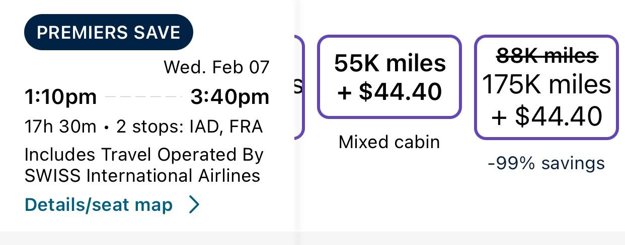 Negative award savings for card members - FlyerTalk Forums