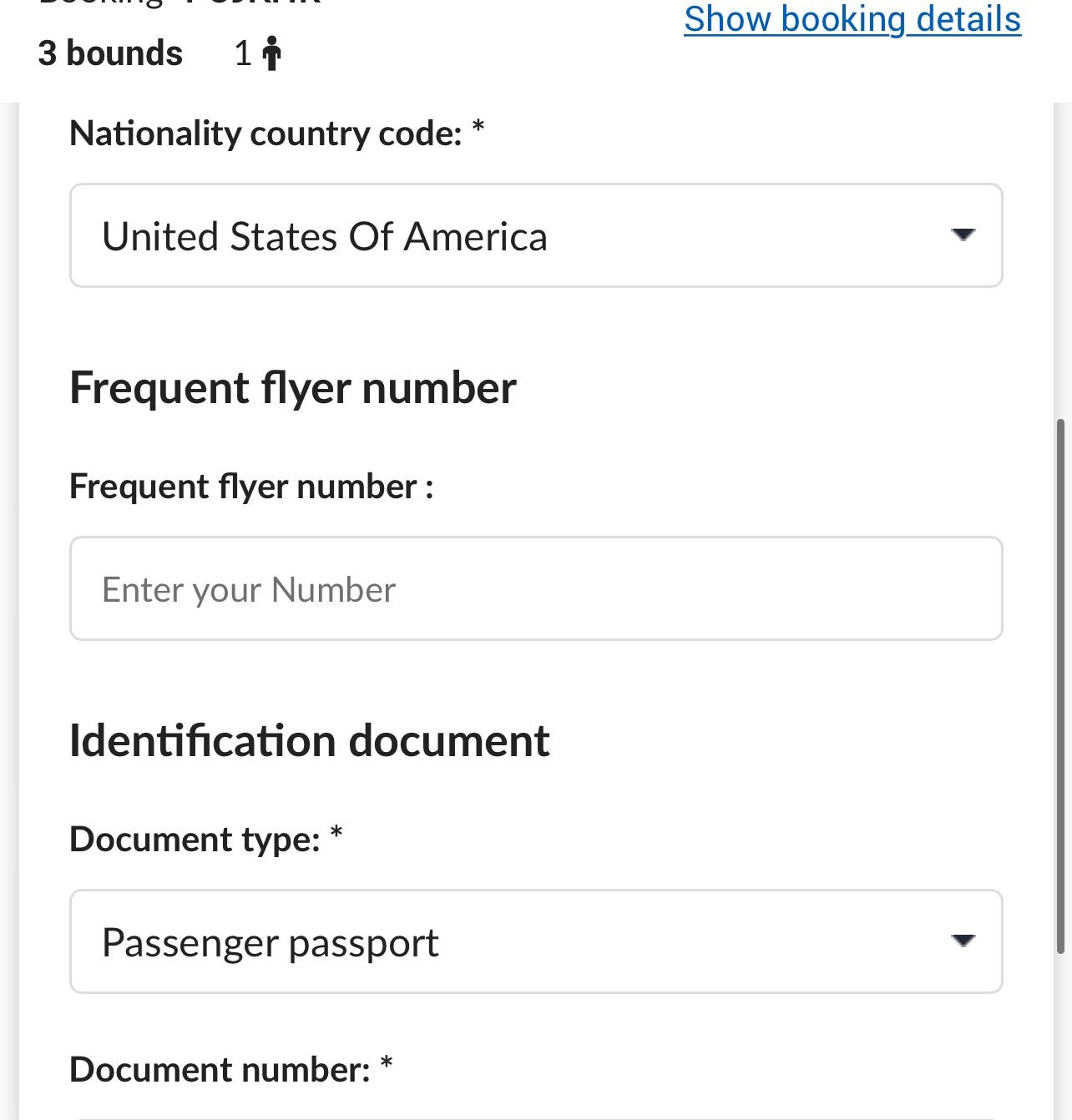 Air France booking - with Virgin Flying Club frequent flyer Account ...