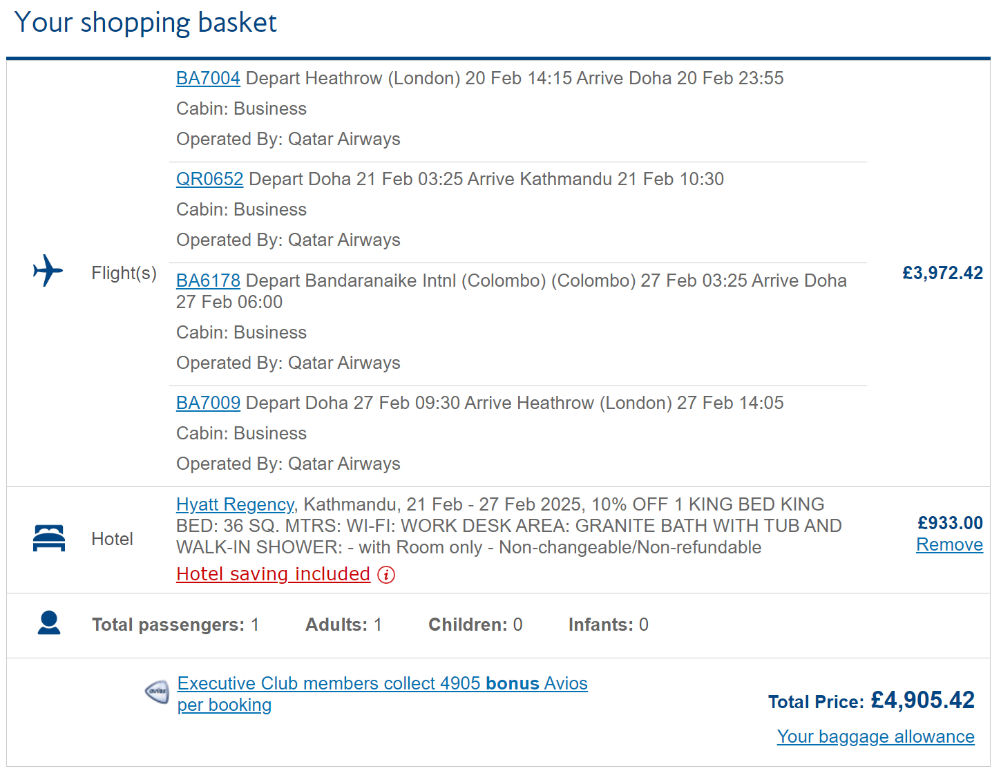 FlyerTalk Forums - Booking UL Flight Via BA Multi City + Hotel