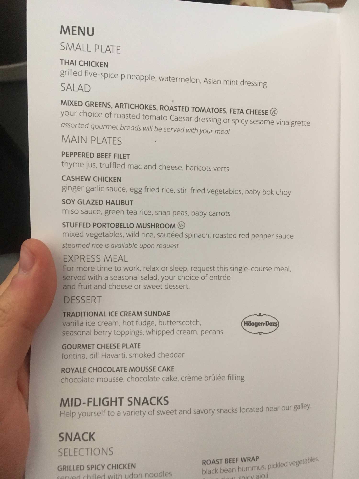 Combined 2017 AA International Meal / Meals - menu / photos / etc ...