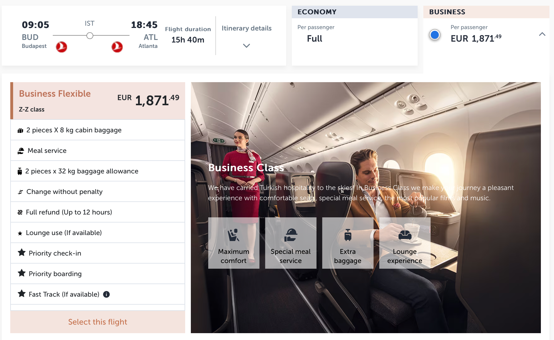 Turkish Airlines Z Class "Business Flexible" - Refundable? - FlyerTalk Forums