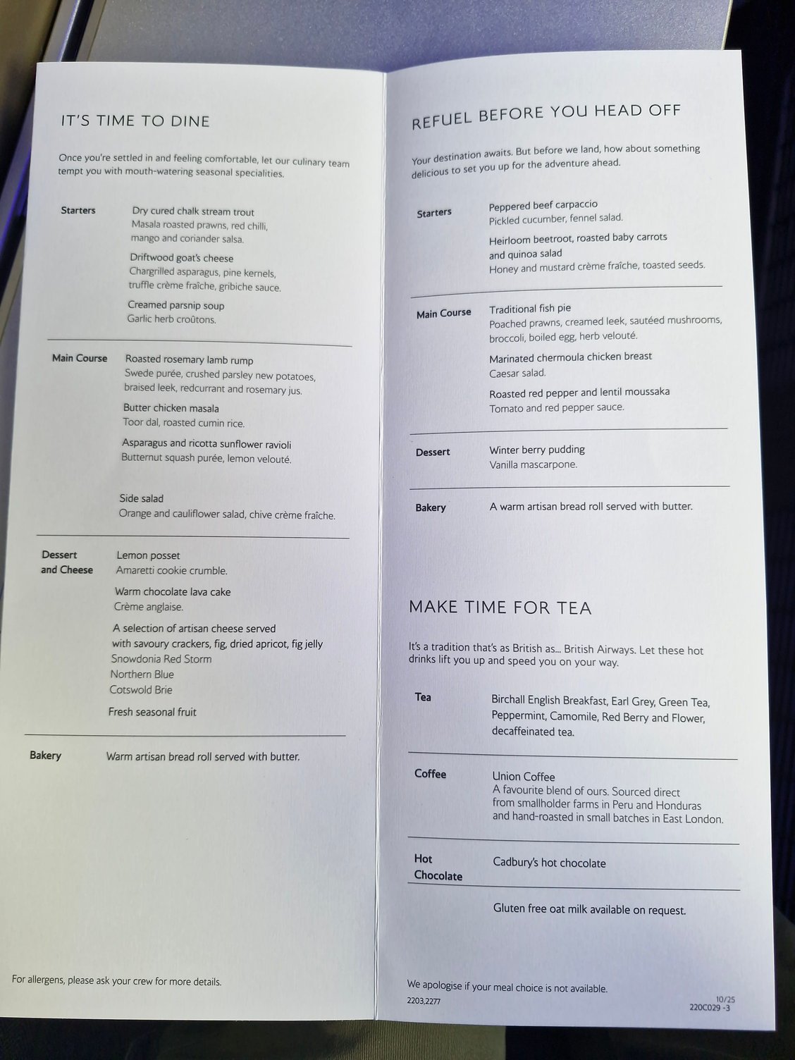Long haul in-flight catering 2025 | Club World - Page 47 - FlyerTalk Forums