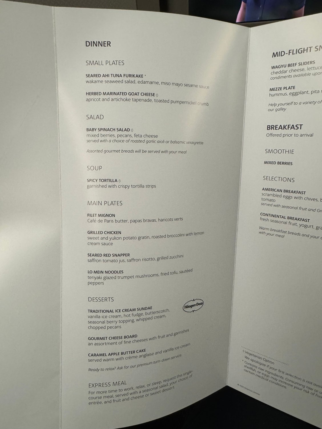 2025 AA International Meal / Meals - menu / photos / etc. (master ...