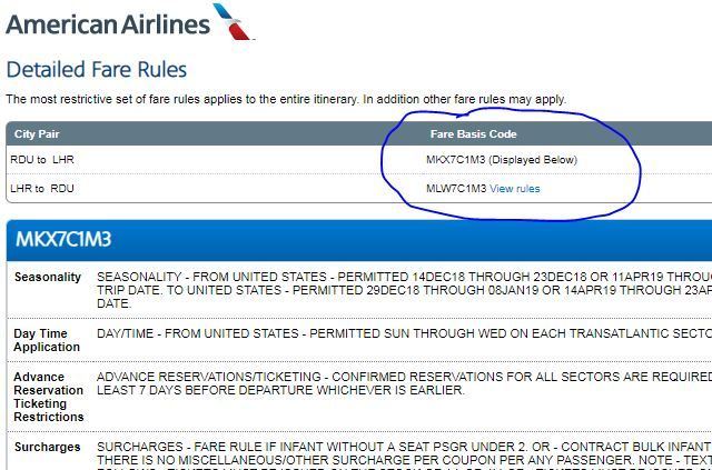 Fare Codes? How do I find them (& Detailed Fare Rules) - FlyerTalk Forums