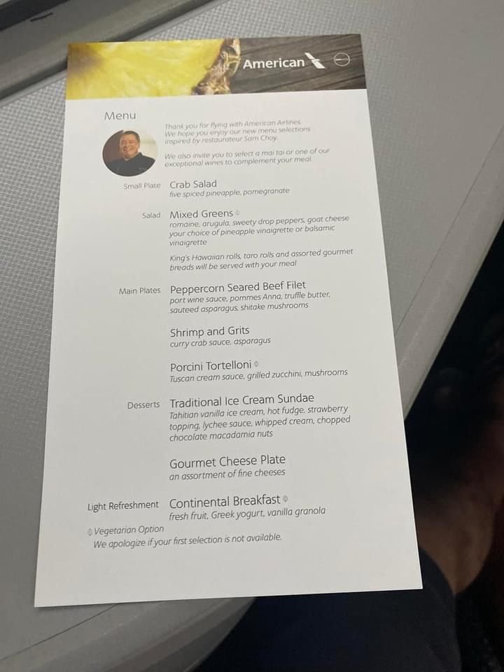 2022 AA Domestic Meal / Meals - menu / photos / etc. (master thread ...